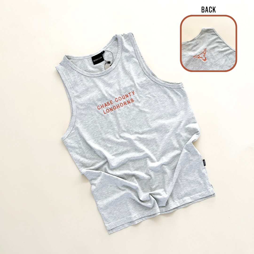 Chase County Longhorns Embroidered Tank – Merce and Company
