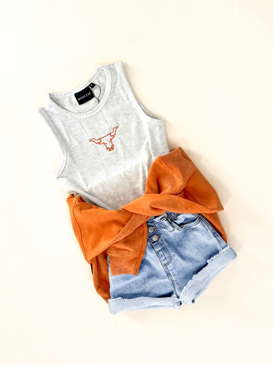 Longhorn Center Chest Embroidered Child Tank – Merce and Company