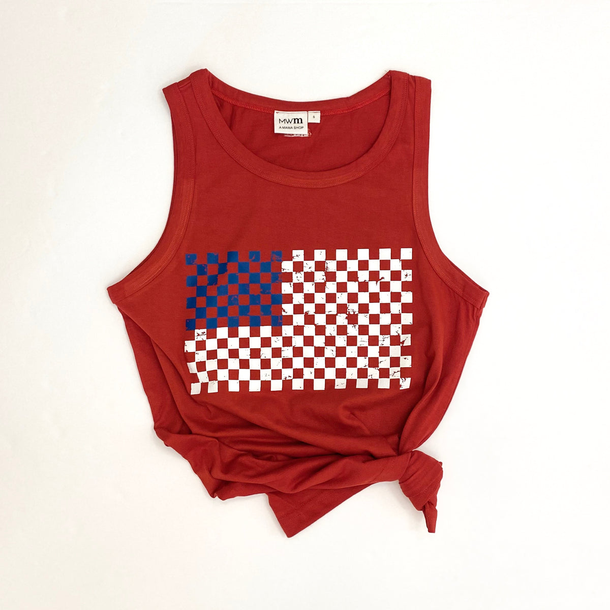 MISPRINT - Checkered Flag Tank - White and Blue Design - Size S – Merce ...